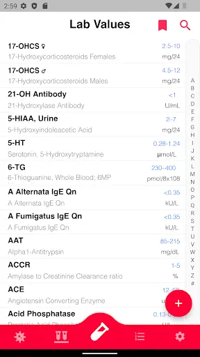 Lab Values Reference - Nursing, Science AI App - AI Companion